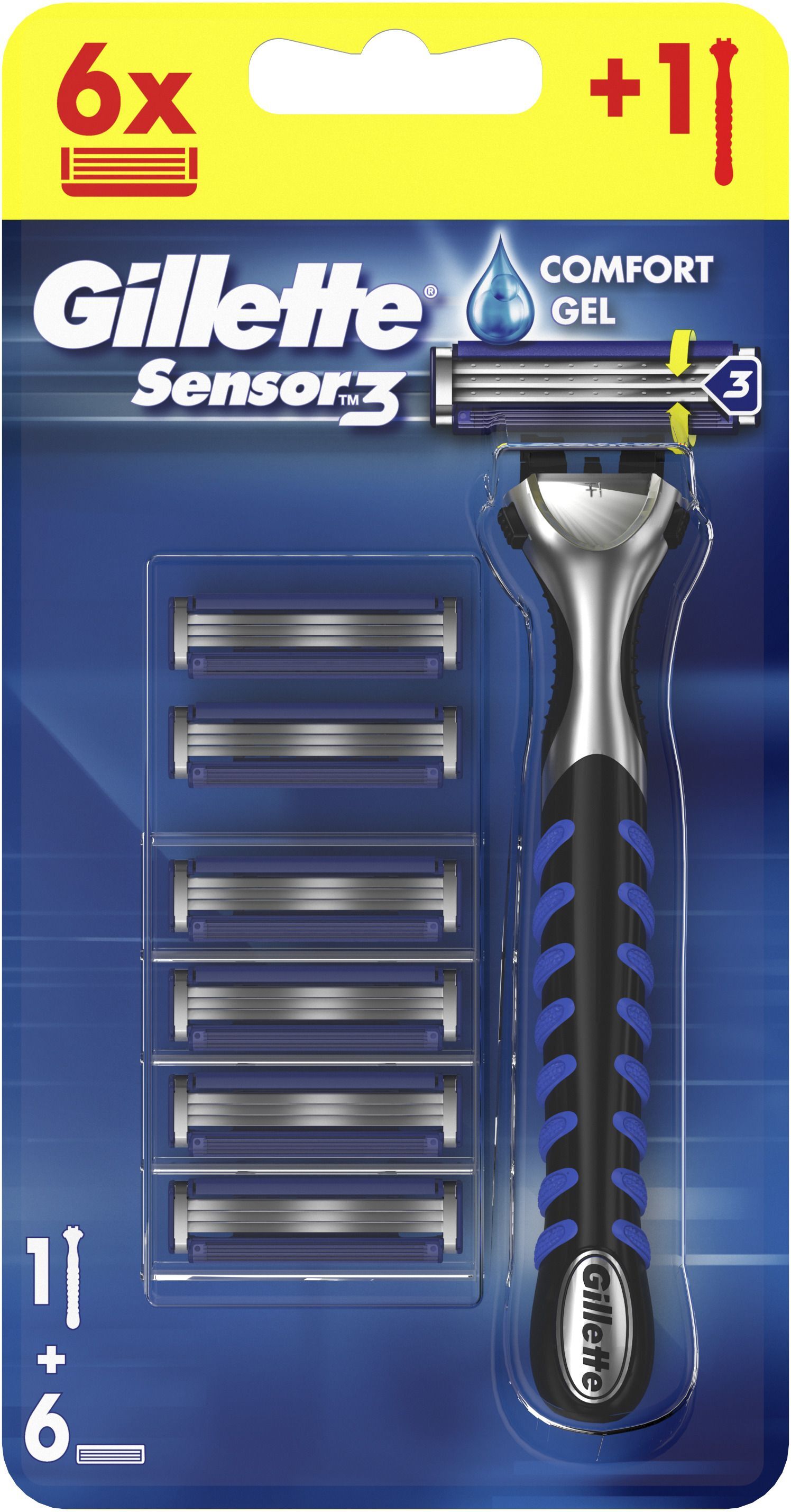 ≡ Бритва Gillette Sensor 3 з 6 змінними картриджами – купити в Києві ...
