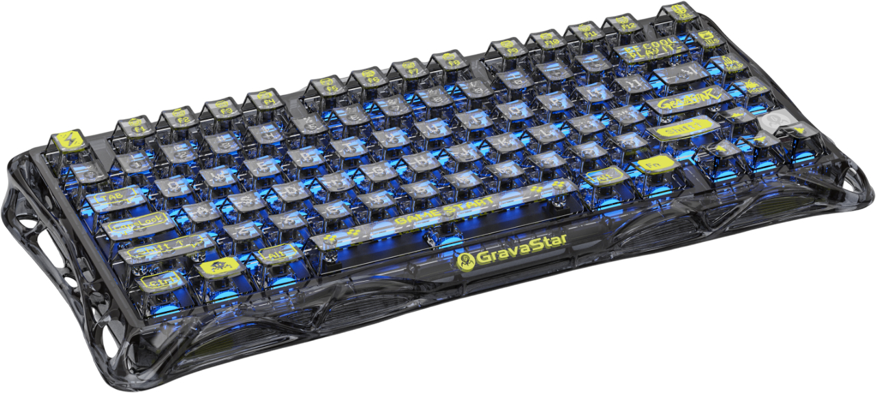 ≡ Клавіатура GravaStar Mercury K1 Lite BSUN Grey BT/WL/USB, Transparent ...