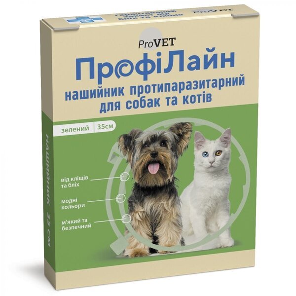 Ошейник противопаразитарный ProVET ПрофиЛайн для кошек и собак, 35 см ...
